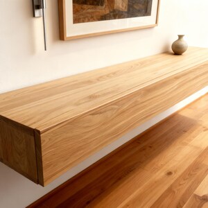 Floating Console Table – Kioto Solid Oak Wood - Etsy