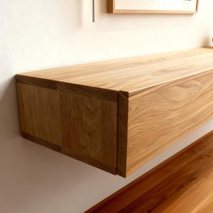 Floating Console Table – Kioto Solid Oak Wood - Etsy