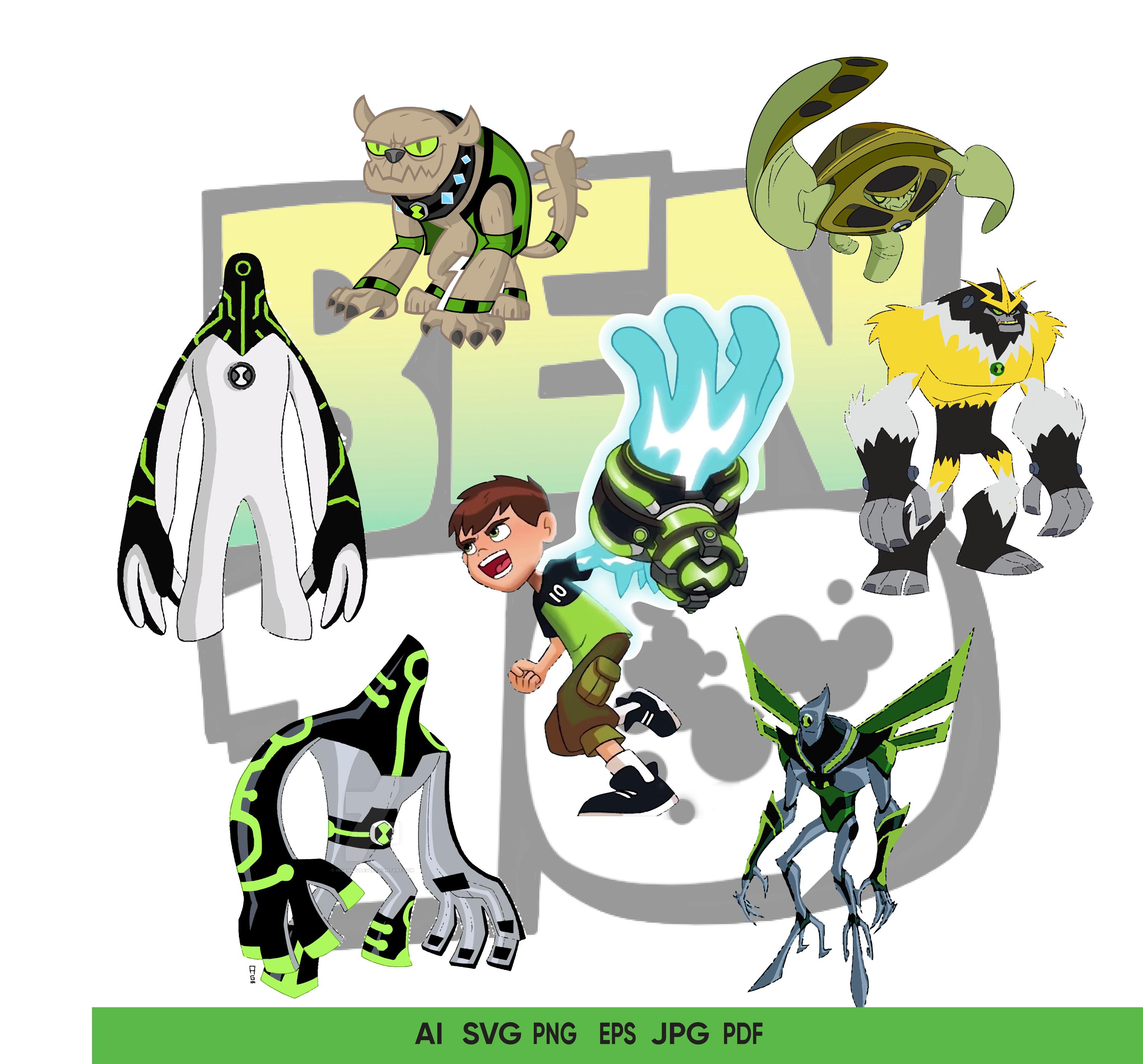 Ben 10 ,alien Force Svg, Ben 10 Bundle Svg, Alien 10 Svg, Superhero PNG ...