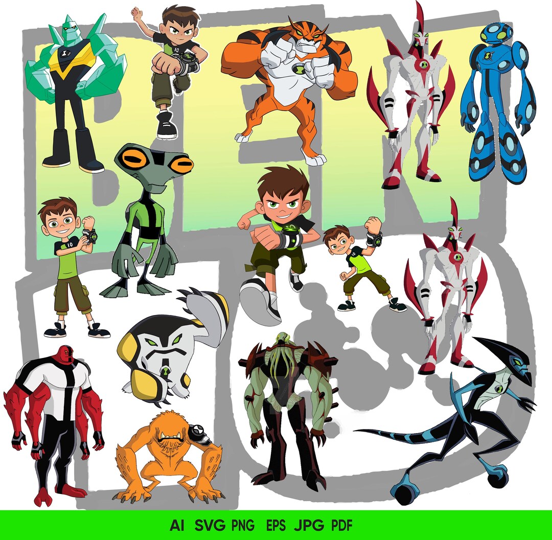 Ben 10 , Alien Force Svg, Ben 10 Bundle Svg, Alien 10 Svg, Superhero ...