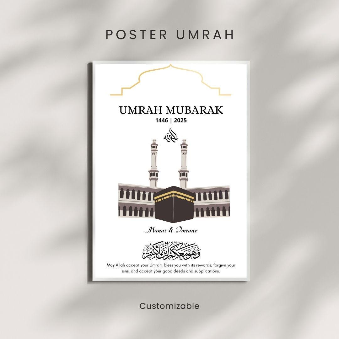 Umrah Mubarak Printable | Islamic Gift | Customizable Umrah Certificate ...
