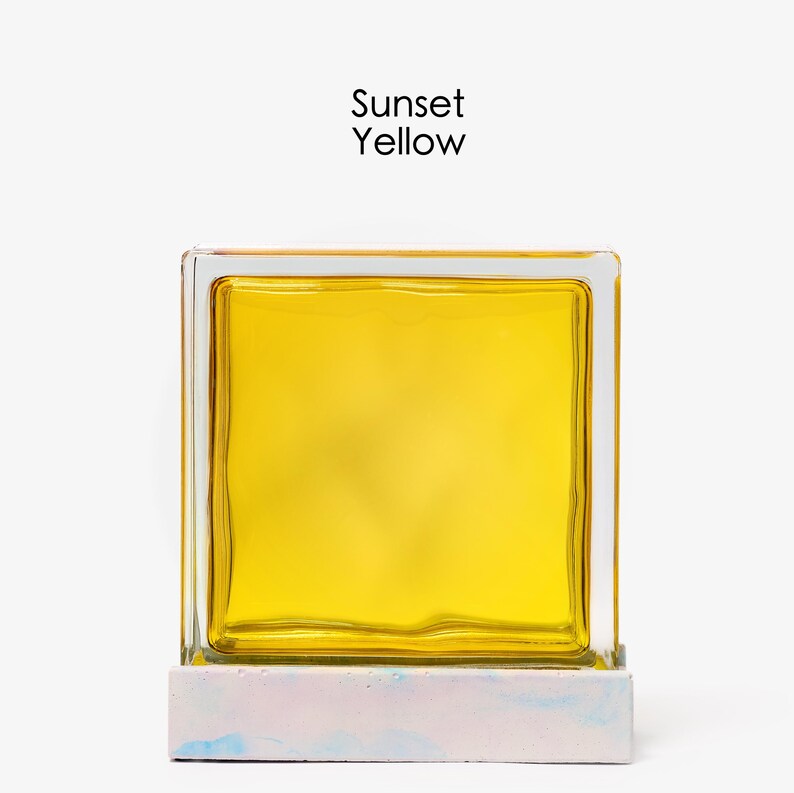 Orange Glass Block LED Lamp | LED Night Light | Handmade Desk Lamp - Etsy