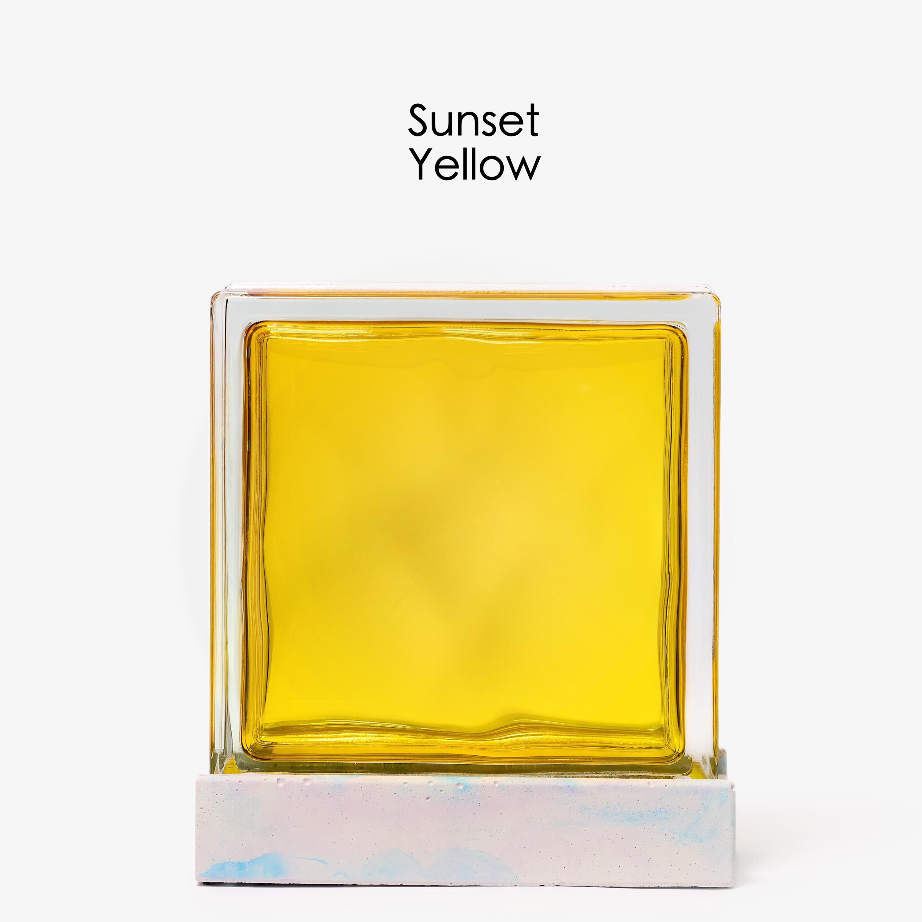 Orange Glass Block LED Lamp | LED Night Light | Handmade Desk Lamp - Etsy