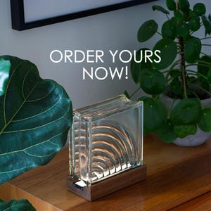 Modern Glass Lamp – Motion-activated Table Lamp With Teak-stained Alder ...