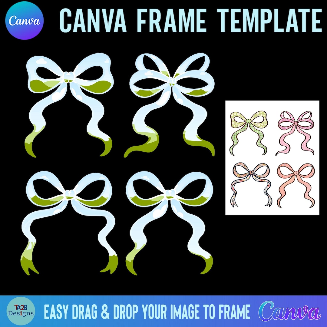 Coquette Bow Canva Frame Template (digital Download) - Etsy