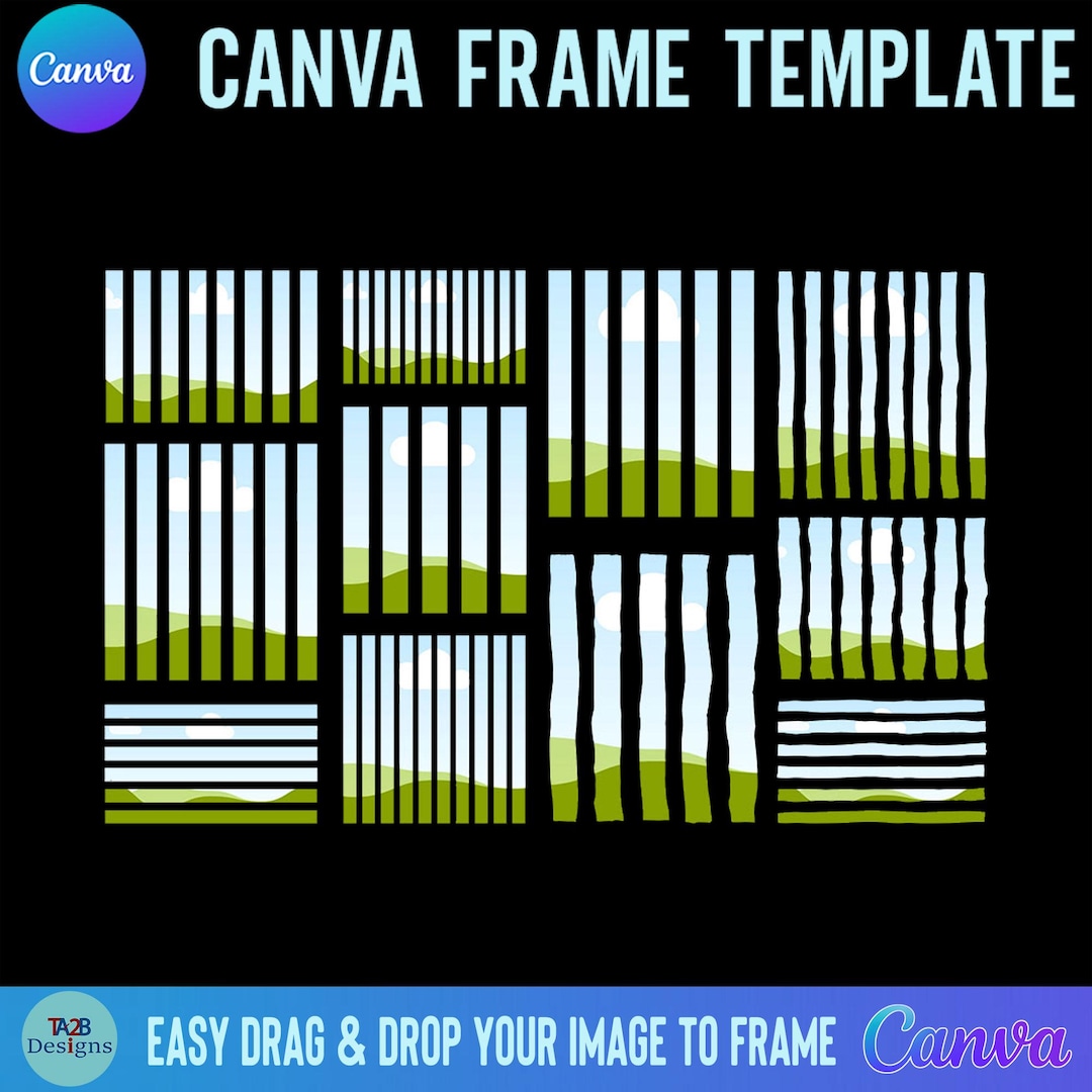 Wavy Stripes Canva Frame Templates, Trendy Backgrounds (digital ...