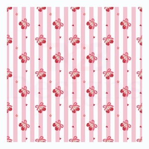 Valentine Pattern, Coquette Valentine Cherry Bow Seamless Pattern ...