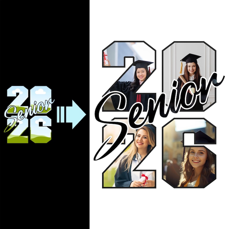 Senior 2026 Canva Photo Frame Template (digital Download) - Etsy
