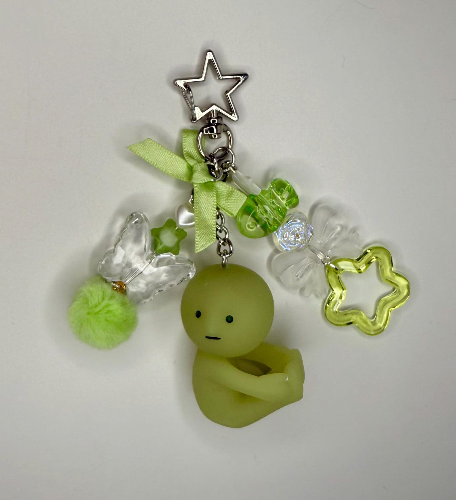 Handmade Smiski Keychains: Kawaii Green Glow-in-the-dark Charm - Etsy