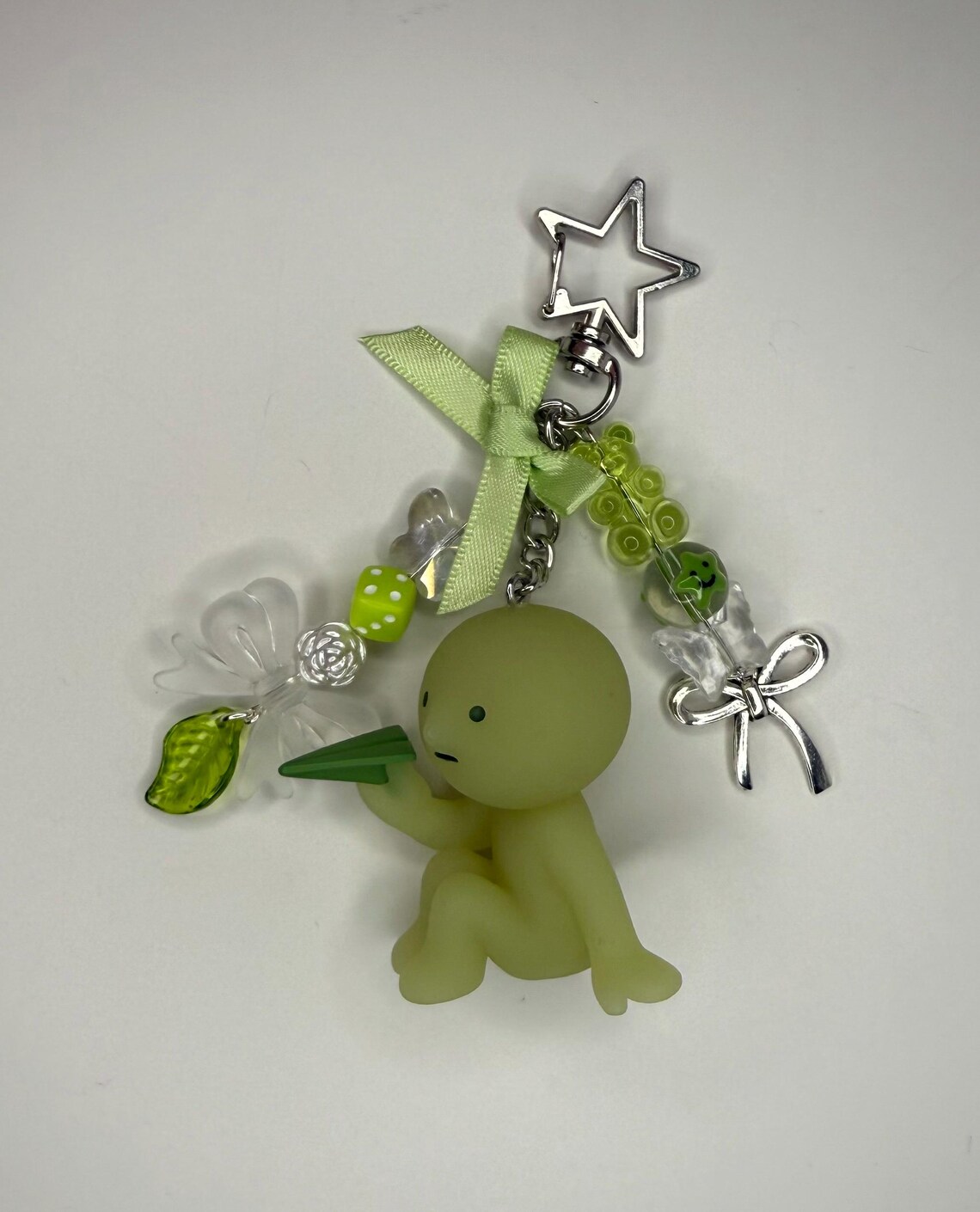 Handmade Smiski Keychains: Kawaii Green Glow-in-the-dark Charm - Etsy