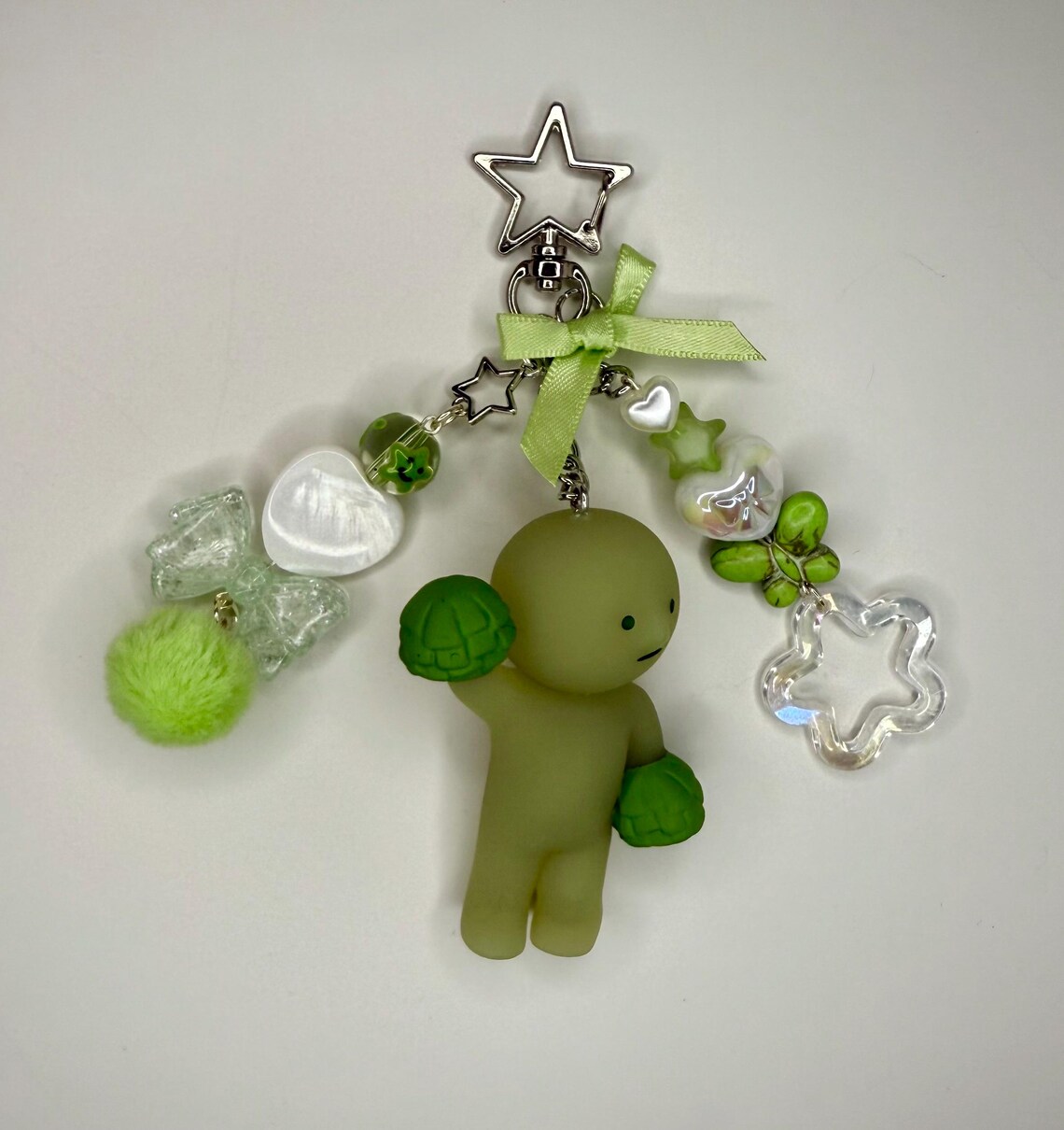 Handmade Smiski Keychains: Kawaii Green Glow-in-the-dark Charm - Etsy