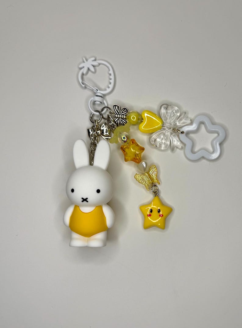 Smoko Miffy Bag Charm – Handmade Kawaii Keychain With Pom-pom - Etsy