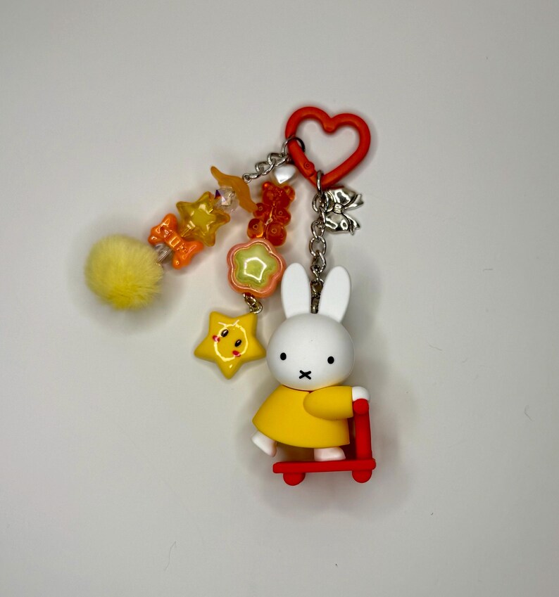 Smoko Miffy Bag Charm – Handmade Kawaii Keychain With Pom-pom - Etsy