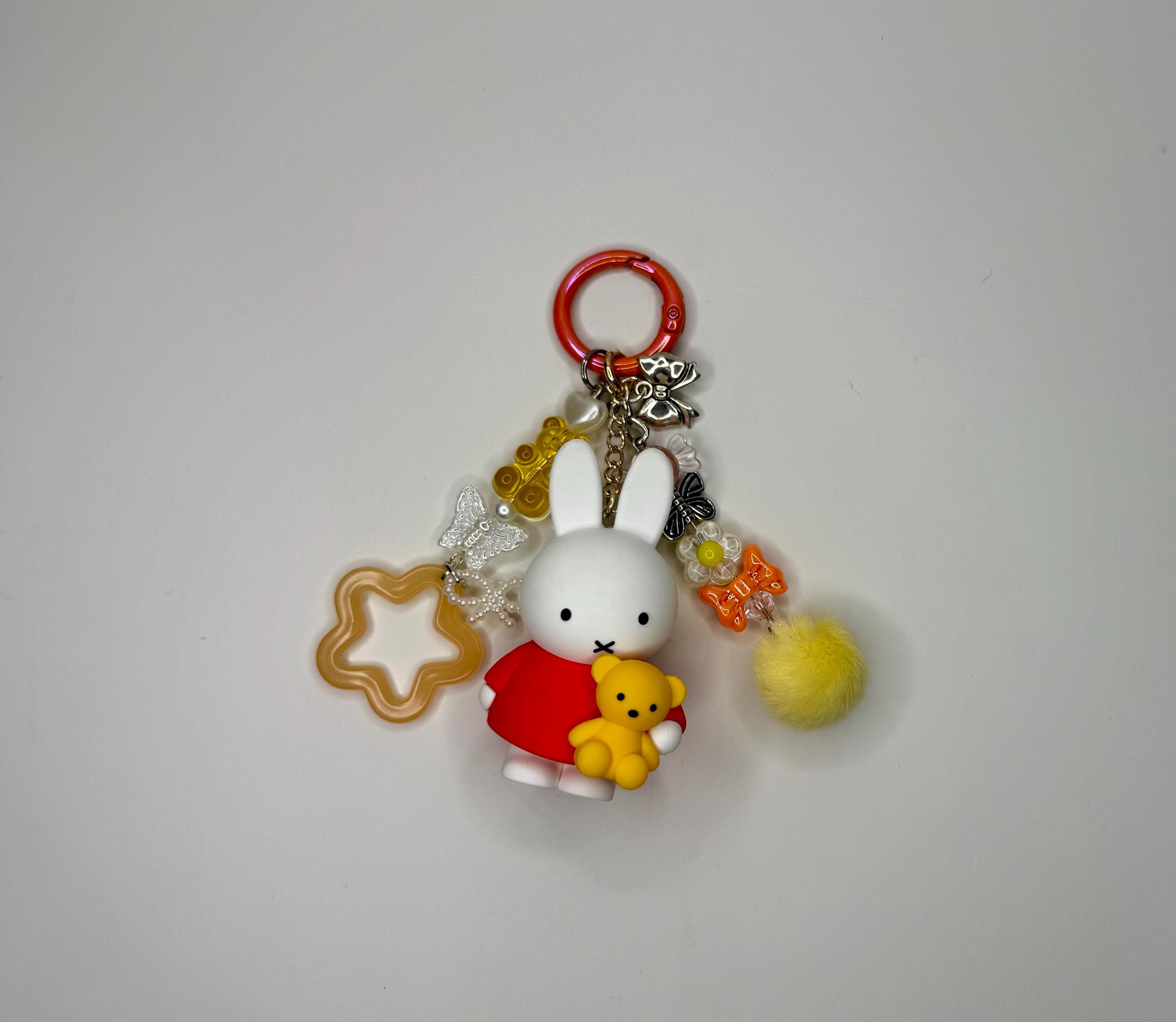 Smoko Miffy Bag Charm – Handmade Kawaii Keychain With Pom-pom - Etsy
