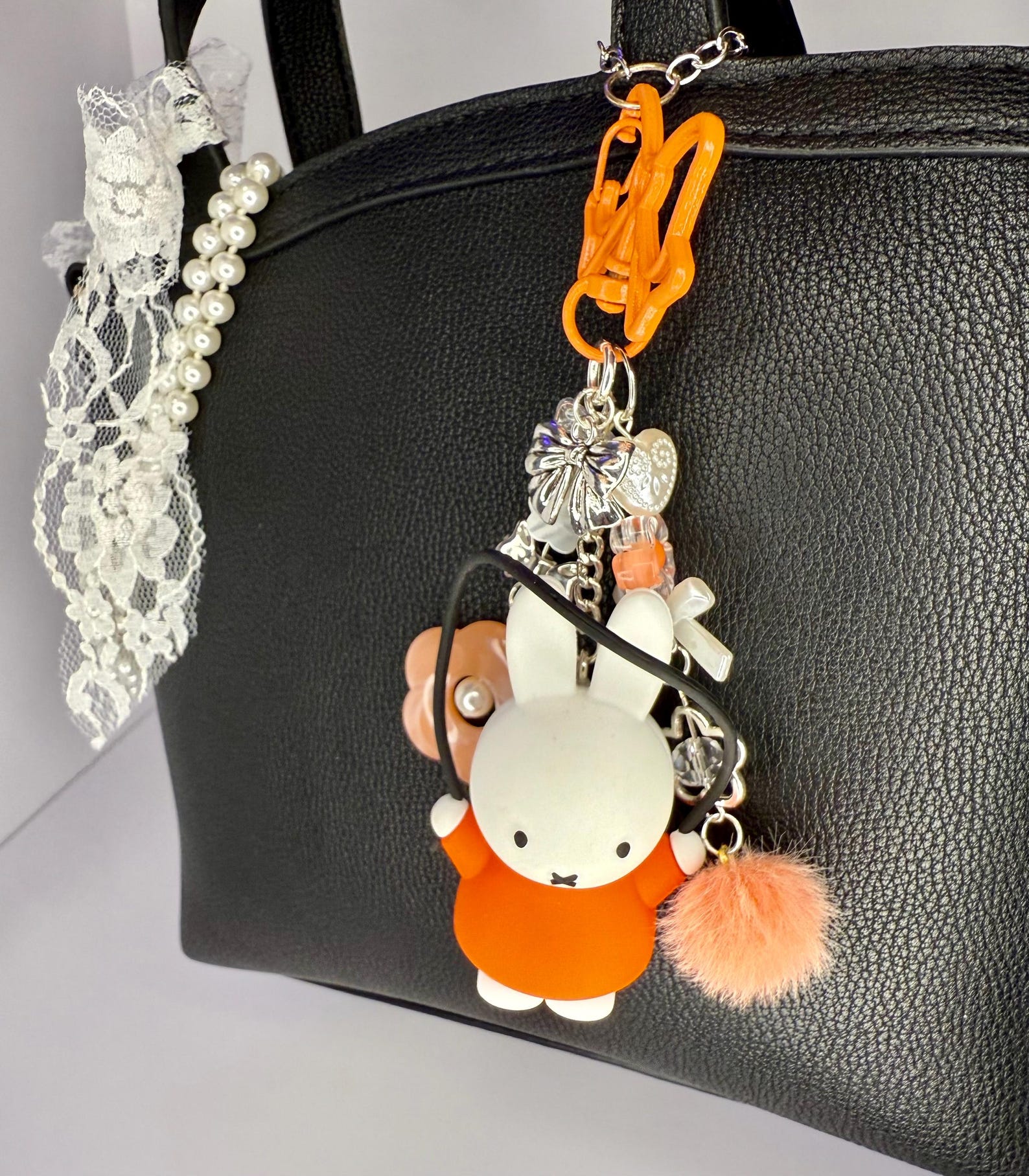 Smoko Miffy Bag Charm – Handmade Kawaii Keychain With Pom-pom - Etsy