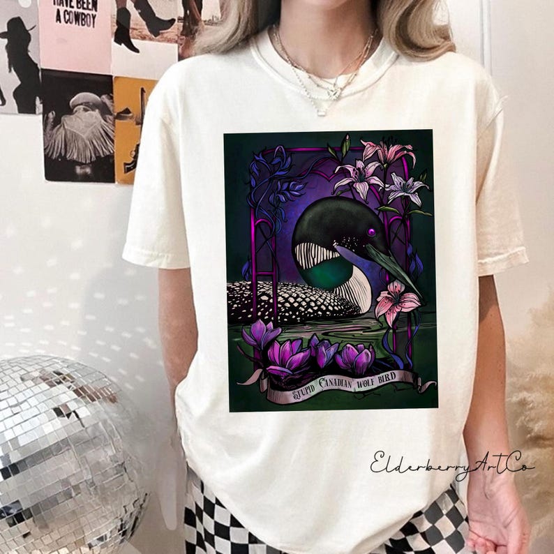 Stupid Canadian Wolf Bird Comfort Colors Shirt, Funny Canadian Loon T ...