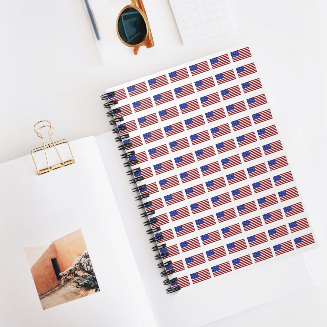 Patriotic American Flag Spiral Notebook - Etsy