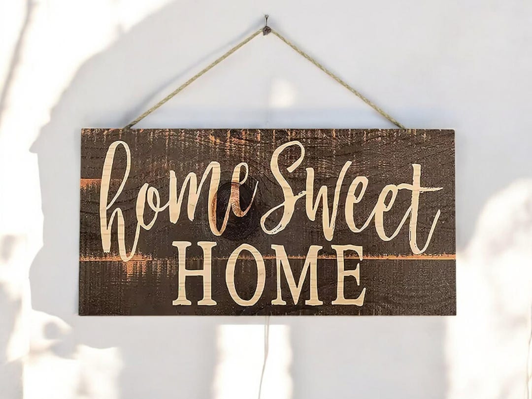 Rustic "home Sweet Home" Wooden Wall Hanging – Farmhouse Decor Sign for ...