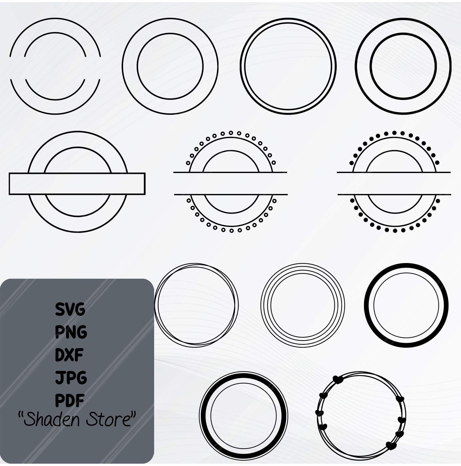 Circle Design, Circles Svg Bundle, Circle Frame SVG, Round Frame ...