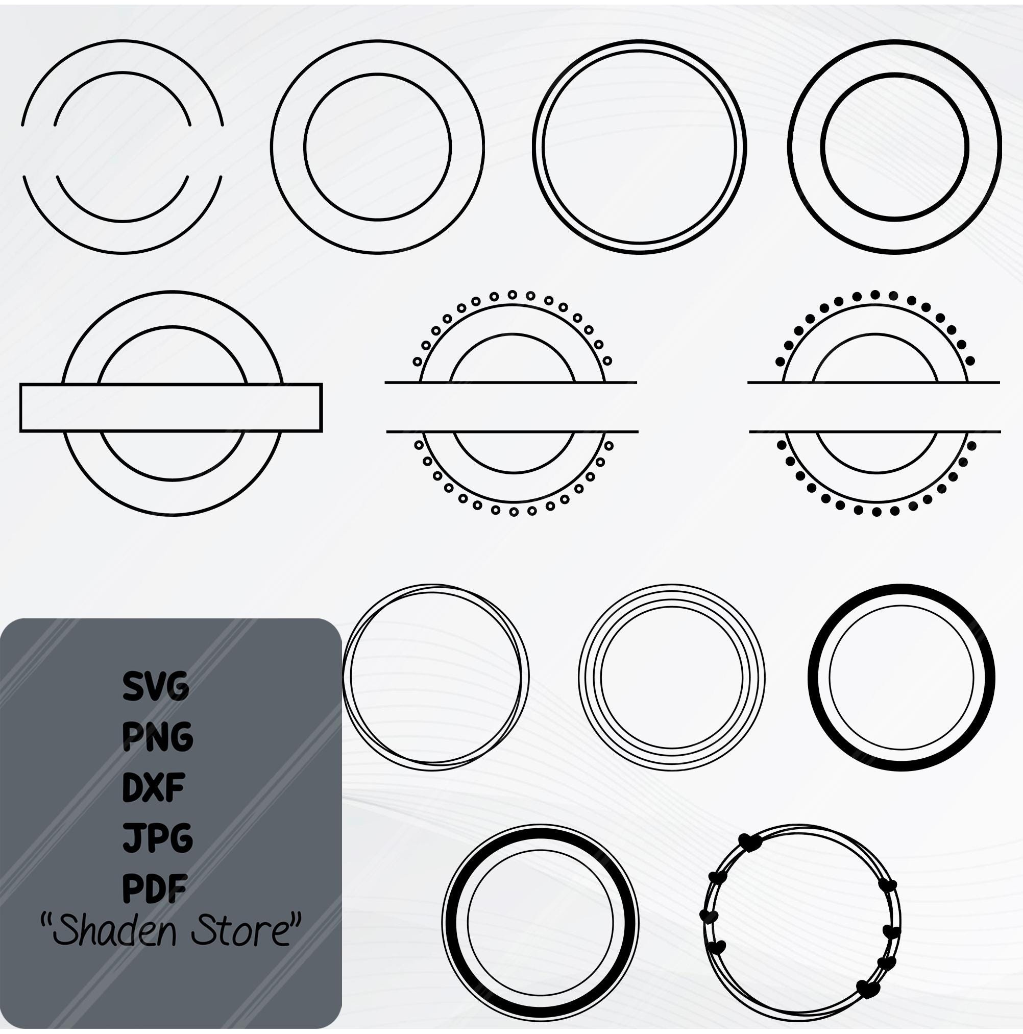 Circle Design, Circles Svg Bundle, Circle Frame SVG, Round Frame ...
