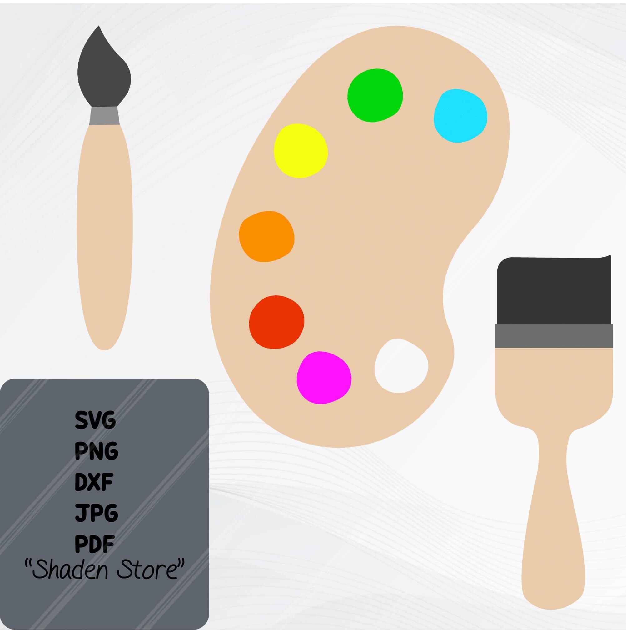 Paint Brush, Paint Palette Svg, Artist Brush, Paint, Color Palette Svg ...