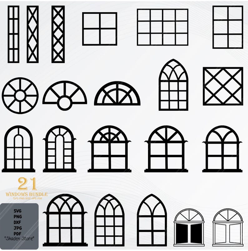 Window SVG Bundle, Gothic Window Png, Arch Window Svg, Architecture Svg ...