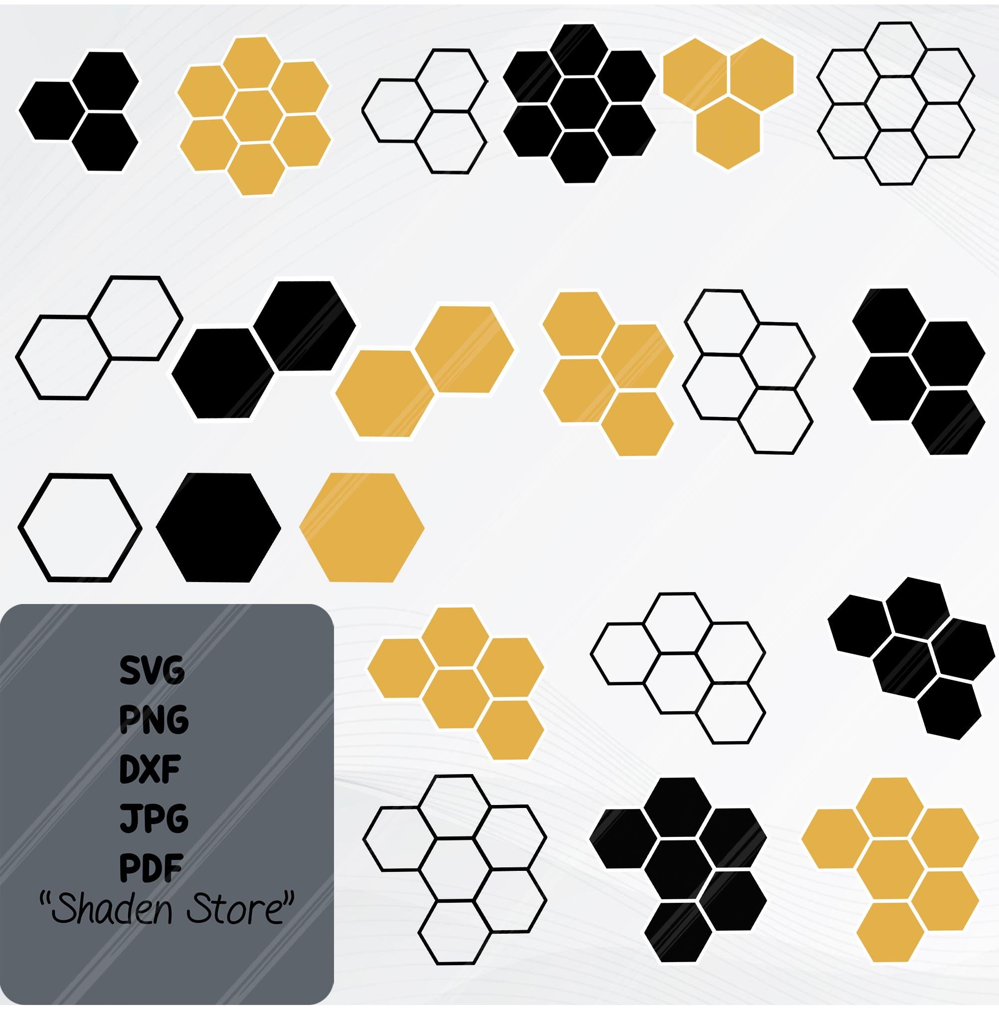 Honeycomb Pattern Svg Png Bundle, Hexagon Pattern Svg, Honeycomb ...