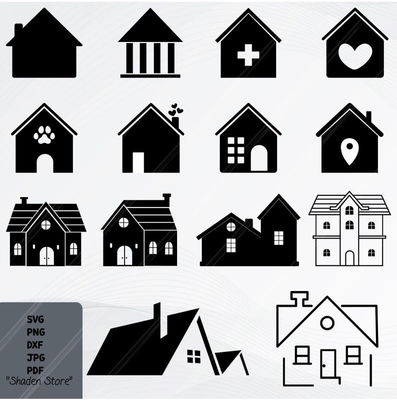 House Svg, House Clipart, Home Svg, House Silhouette, House Outline ...
