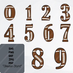 American Football Team Number, Football Player Numbers Svg Bundle ...