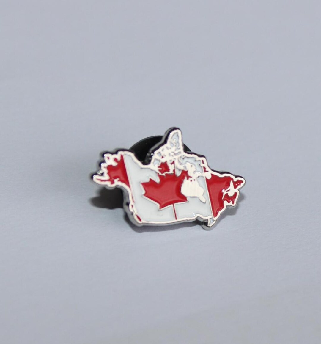 Canada Map and Flag Lapel Pin. Canada Map and Flag Lapel Pin. Rhodium ...