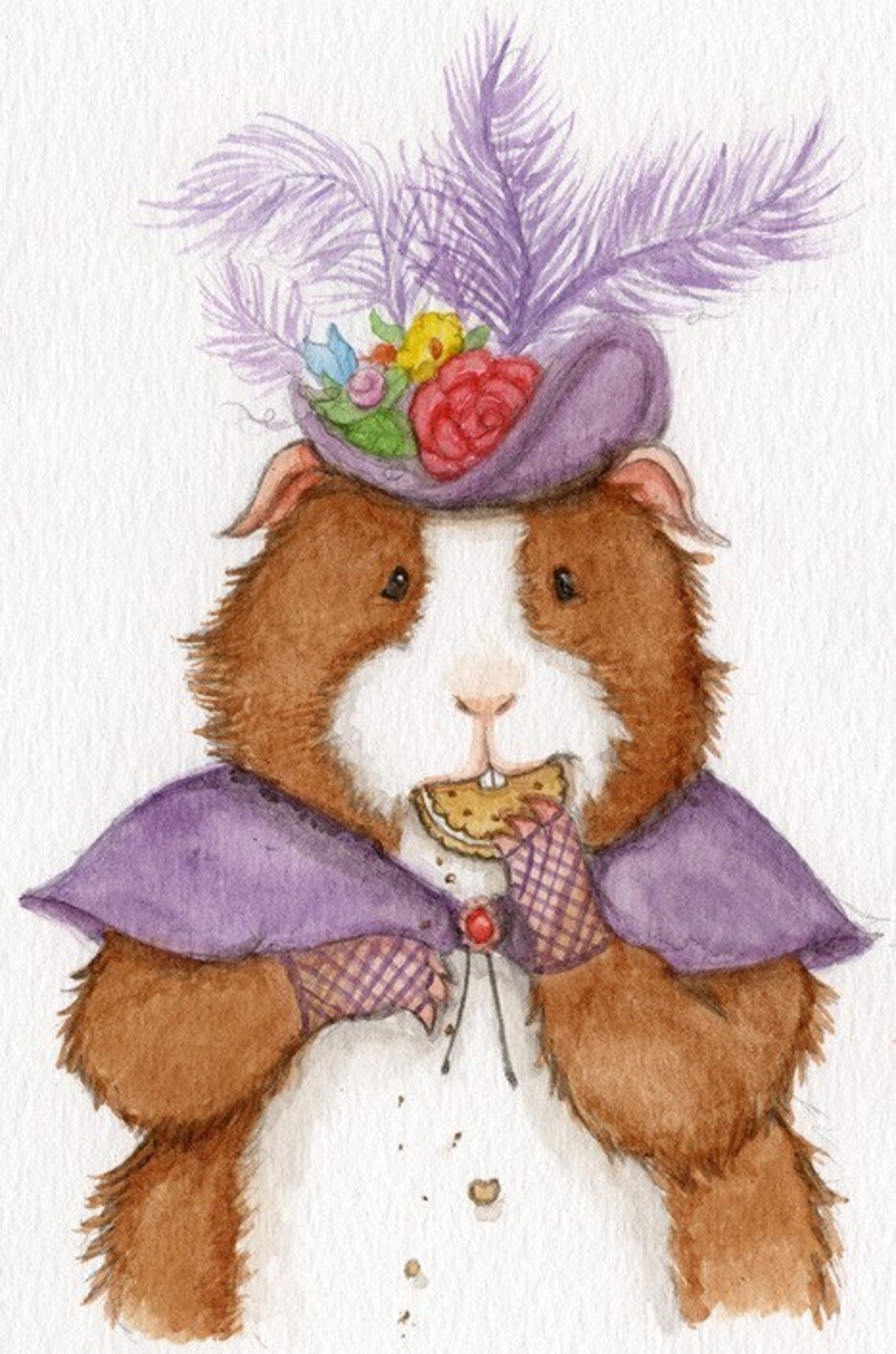 Guinea Pigs at Tea 8x10 - Victorian Guinea Pig Art Print - Etsy