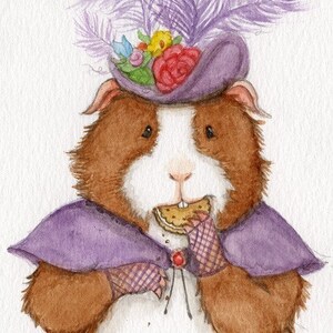 Guinea Pigs at Tea 8x10 Victorian Guinea Pig Art Print - Etsy