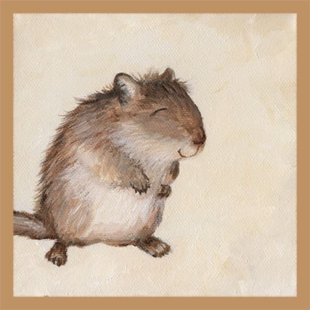 Cute Gerbil Art Print - Etsy