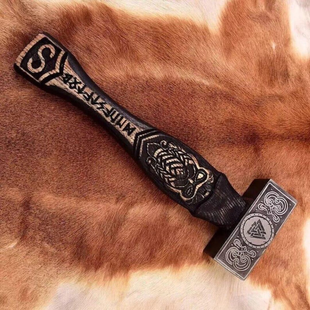 Handmade Viking Thor’s Hammer – Mjolnir Replica With Norse Engravings ...