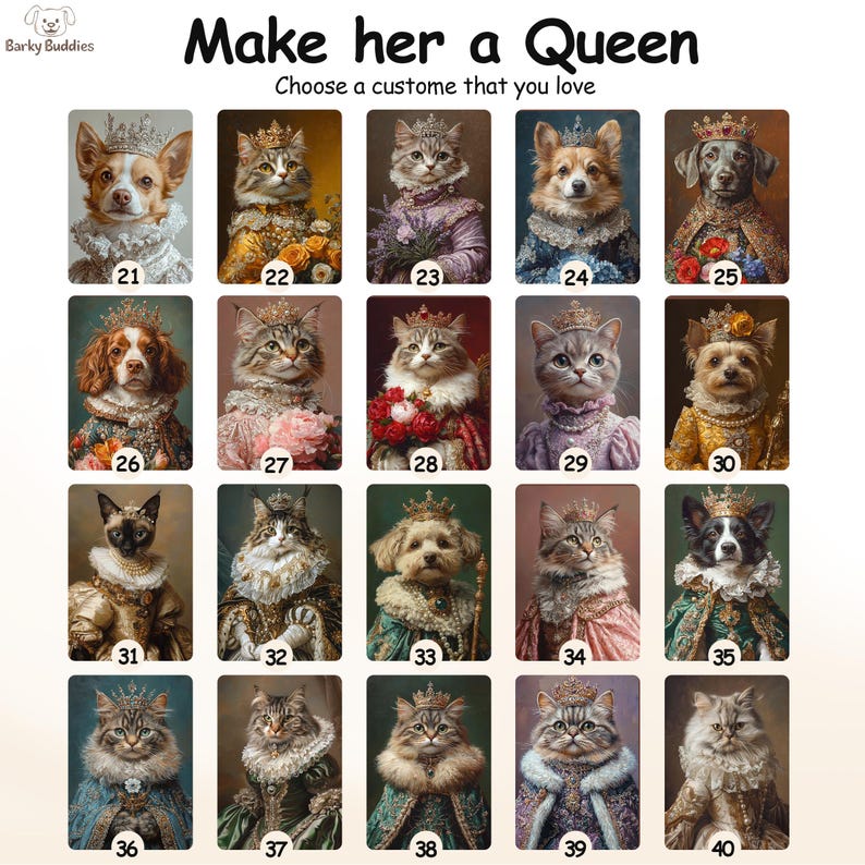 Custom Royal Cat Portrait, Queen Cat Portrait, Custom Regal Pet ...