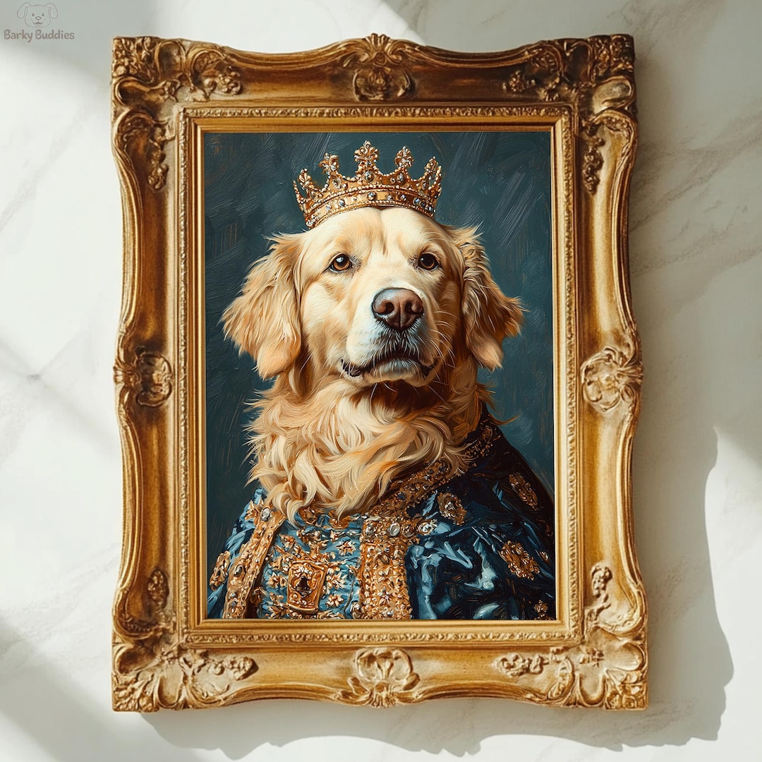 Custom Royal Pet Portrait, King Pet Portrait, Custom Royal Cat Portrait ...