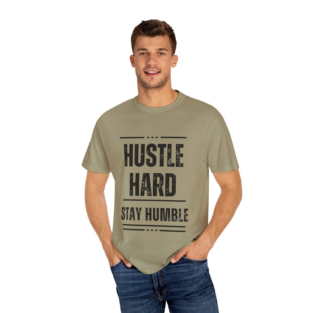 Motivational Hustle Hard Tee for Men | Blue Collar Workwear ...