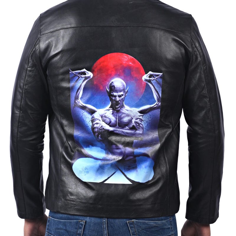 Moon Leather Jacket - Etsy