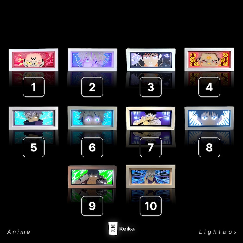 Jujutsu Kaisen Anime Lightbox Figure | JJK LED Shadow Box | Manga Neon ...