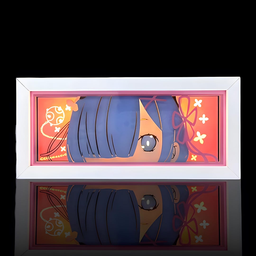 Rem Re: Zero LED Shadow Box | Rezero Anime Girl Lightbox Figure | Neon ...