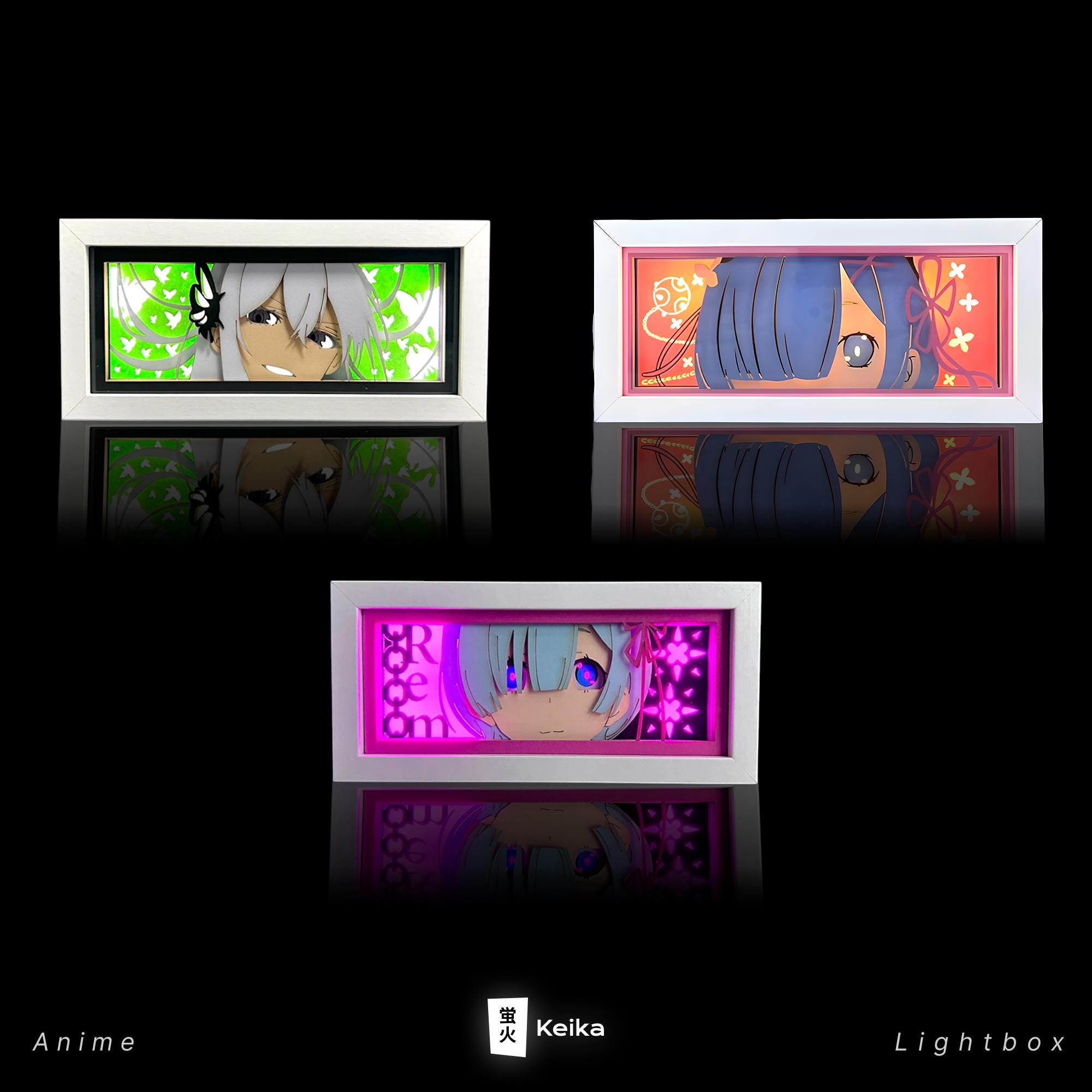Rem Re: Zero LED Shadow Box | Rezero Anime Girl Lightbox Figure | Neon ...
