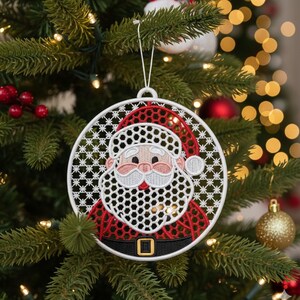 FSL Santa Ornament: Machine Embroidery Design. Digitized Design (3 Size ...