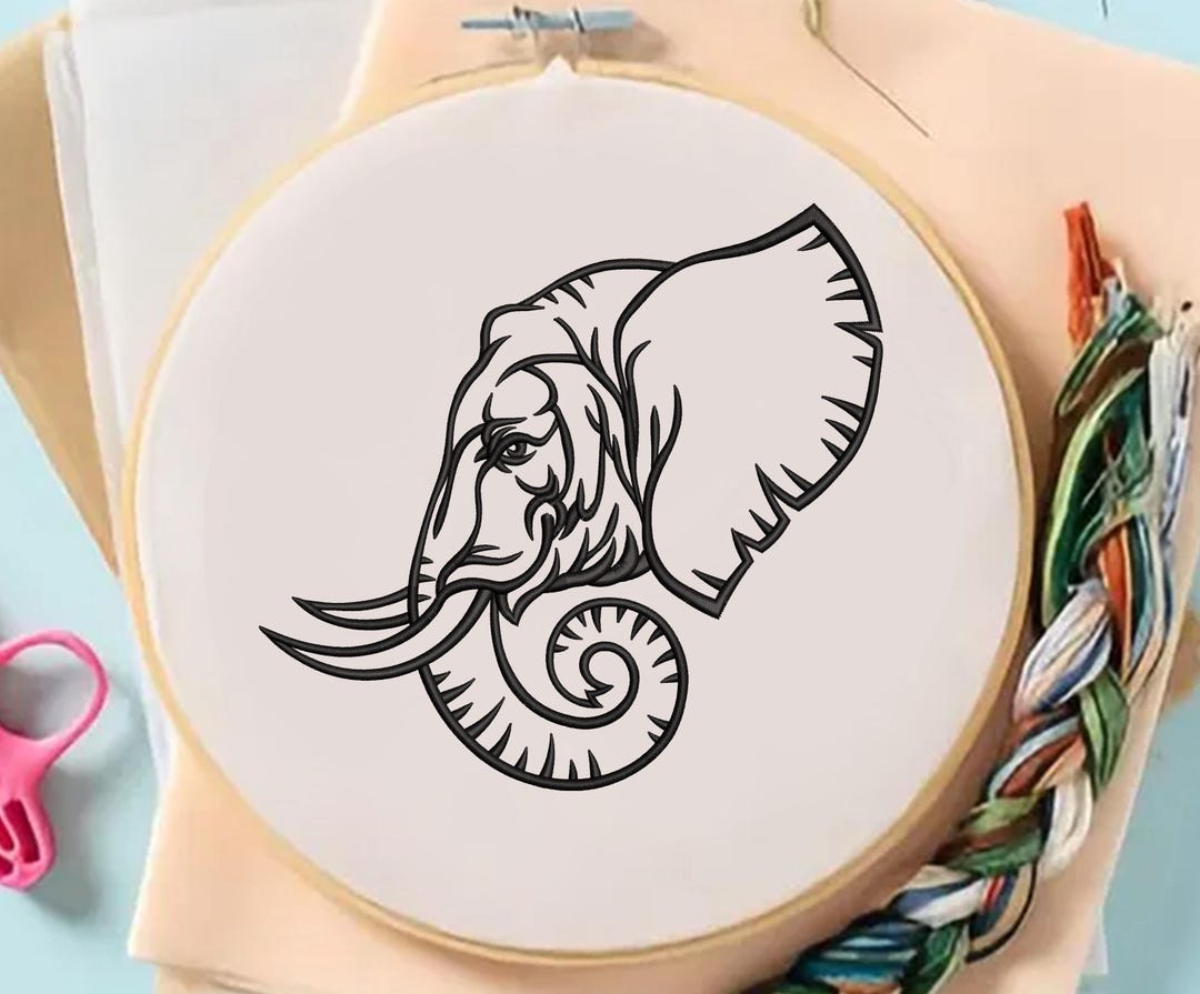 Baby Elephant Machine Embroidery Design: Safari Animal (instant ...