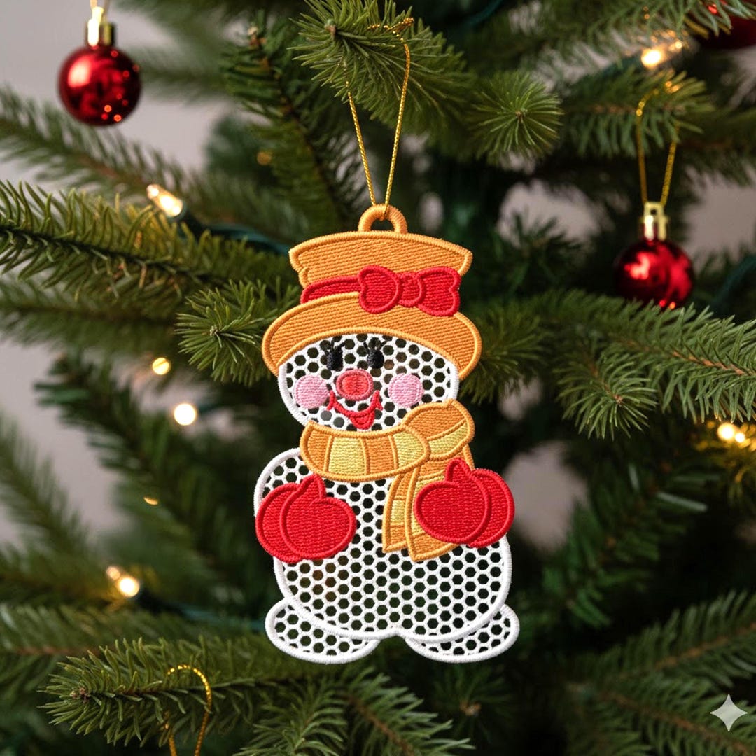 FSL Christmas Snowman Embroidery Designs: Freestanding Lace Earrings ...