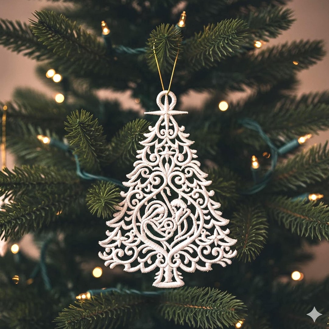FSL Tree Christmas Embroidery Ornament Embroidery Design (digital ...