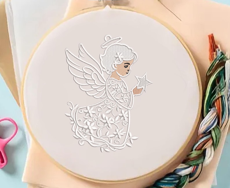 FSL Angel Ornament Lace Machine Embroidery Designs Instant 3 Size - Etsy