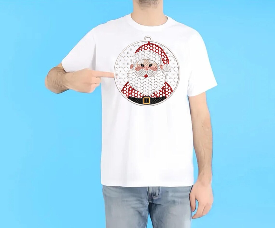 FSL Santa Ornament: Machine Embroidery Design. Digitized Design (3 Size ...