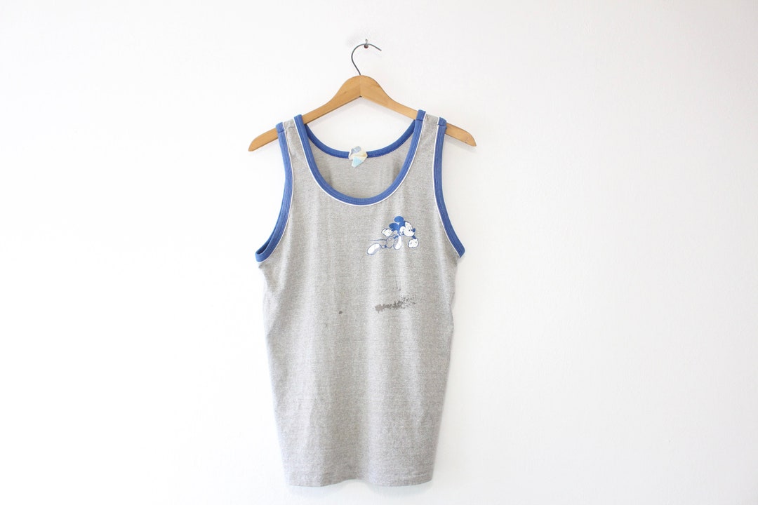 Vintage Walt Disney Mickey Mouse Track Tank Top Large - Etsy