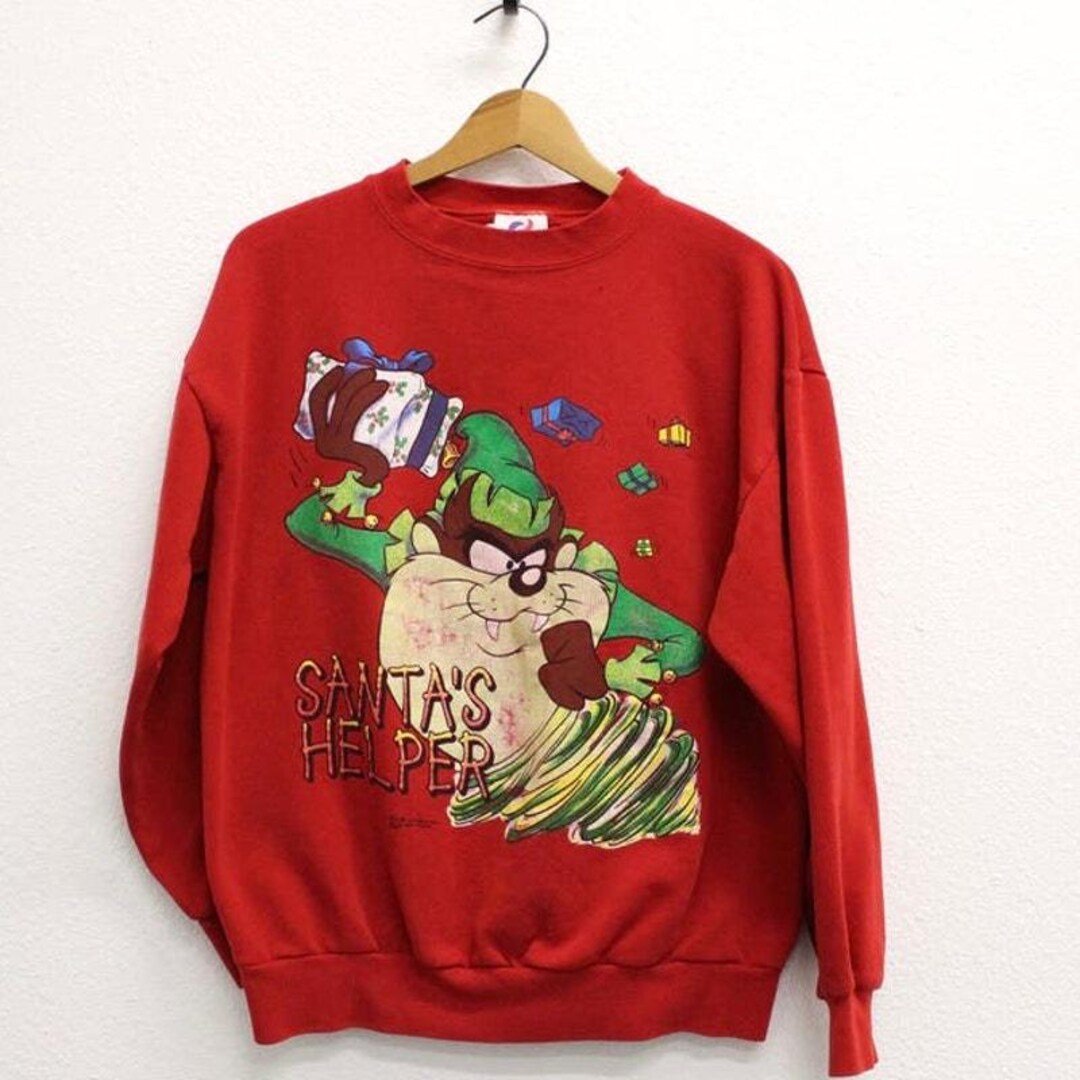 Vintage Looney Tunes Taz Christmas Sweatshirt Large - Etsy