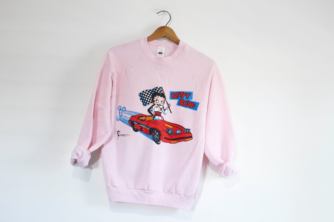 Vintage Betty Boop Race Car Sweatshirt Large - Etsy